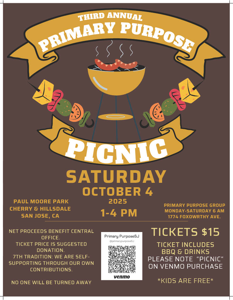 3rd Annual Primary Purpose Picnic - Santa Clara County Fellowship of ...